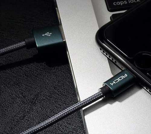 USB кабель iPhone 11/X/8/7/6/5, iPad/iPod (Rock)