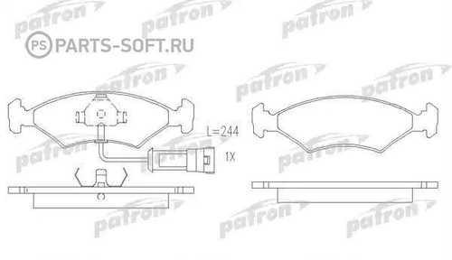 Patron PBP212 Колодки тормозные дисковые передн ford escort 86 Express 86-90, escort III 80-85, escort III кабрио 83-85, escort III универсал 80-85, e