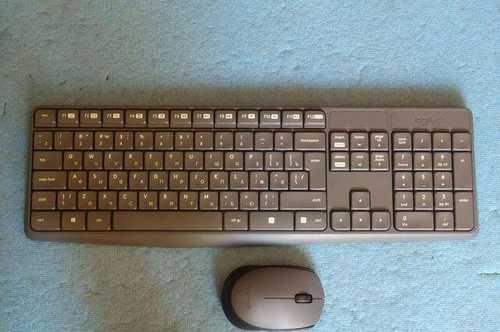 Logitech беспроводная мышь + клавиатура