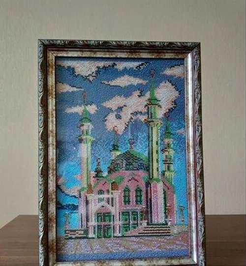 Картина вышитая бисером"Мечеть Кул-Шариф в Казани"