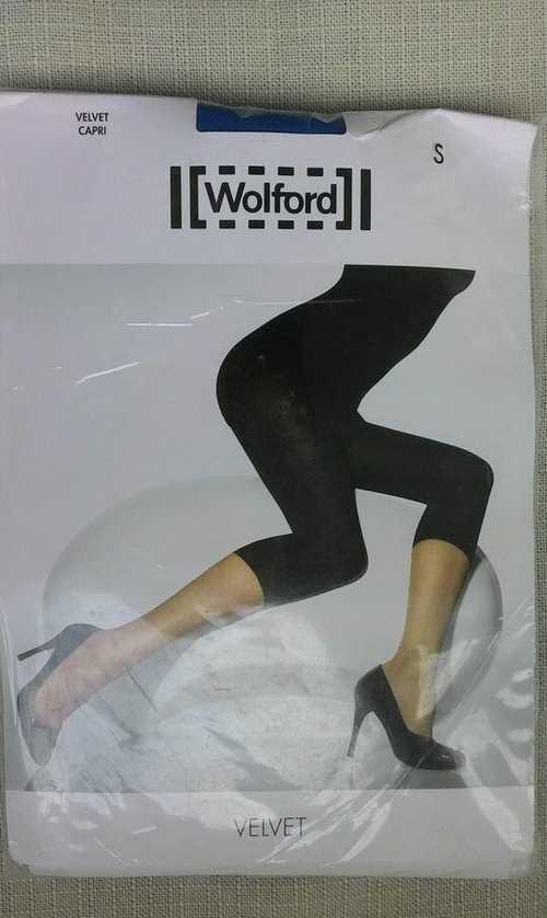Лосины "wolford velvet capri" синие, р. S
