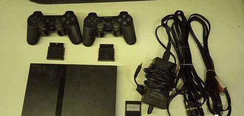 Sony PS2 slim (без чипа) + аксессуары