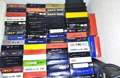 Чистые VHS б/у, стертые видеокассеты 85 шт