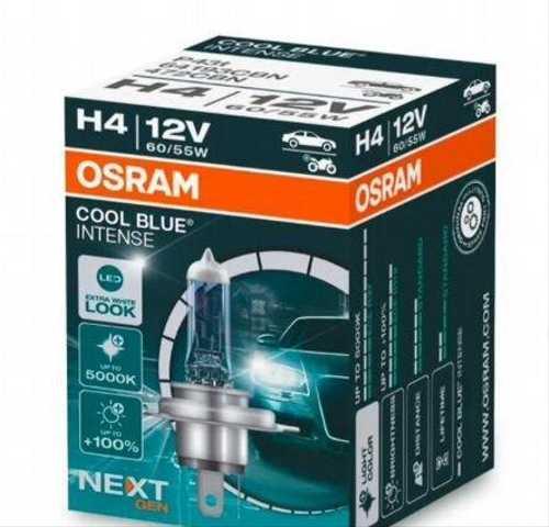 Автолампа osram H4 12V 60/55W P43t +100 Cool Blue