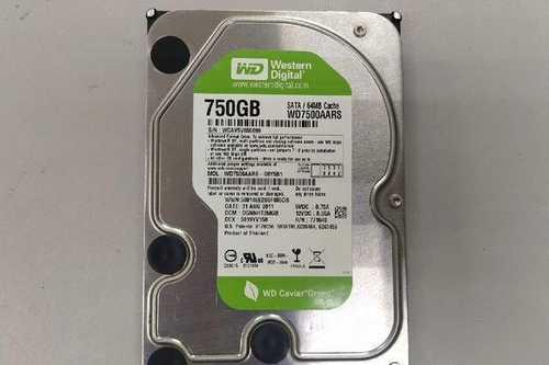 Жёсткий диск HDD 750 Gb SATA-II 300 WD 64Mb