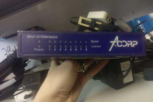 Acorp 8 port 10/100m switch | Festima.Ru - Мониторинг объявлений
