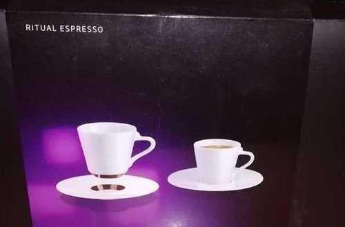 Nespresso набор ritual espresso 2 кружки 2 блюдца