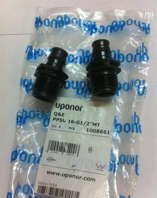 Штуцер для PEX 16x1/2" нар Uponor ppsu 1008661