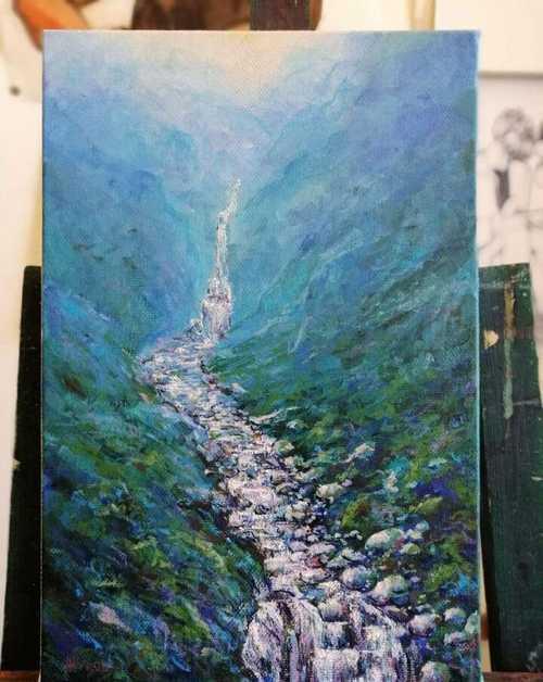 Картина маслом водопад Индия