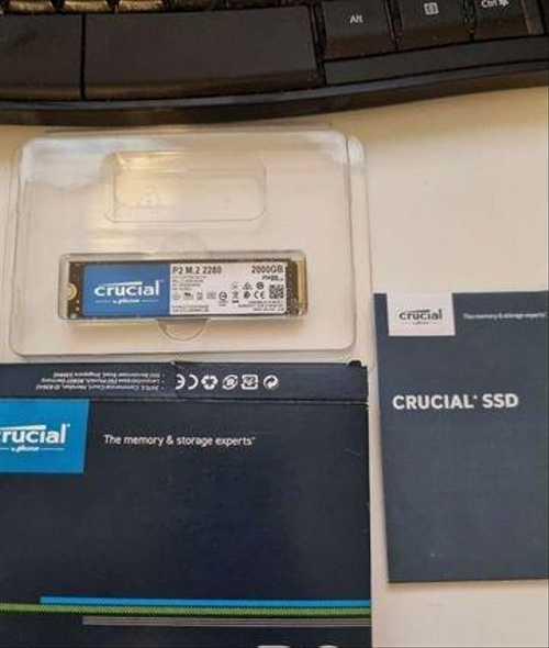 SSD Crucial P2 2tb nvme pci-ex 3.0 чек гарантия M2