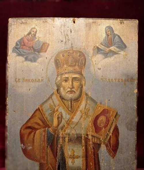 Икона Св. Николай Чудотворец. Старинная