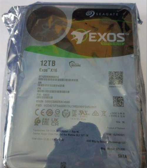 Seagate Exos X16 12TB 3.5 7200 Sata6 ST12000NM001G