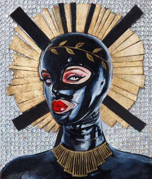 Картина, «Чёрная Богиня», холст, живопись