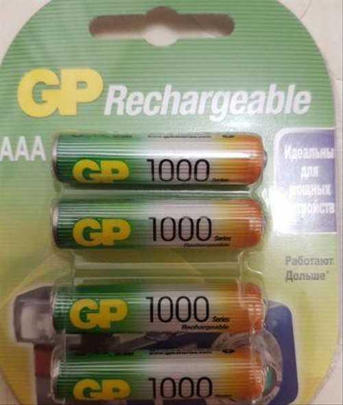 Аккумуляторы gp aaa 1000mah