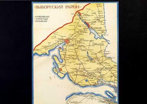 Выборгский район 1990 план 52х42см СССР старинный