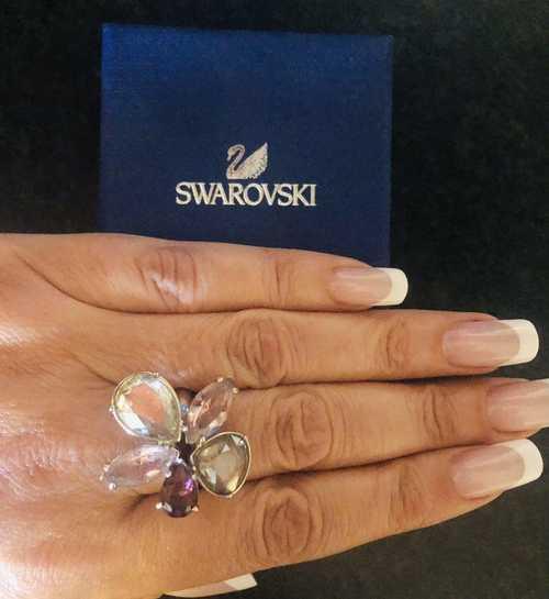 Кольцо Swarovski цветок