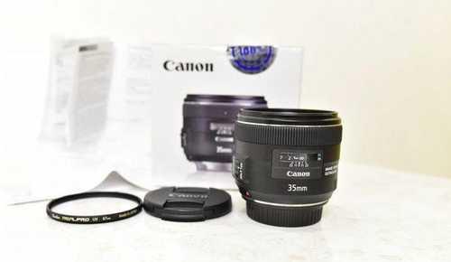 Canon 35mm f/2 IS USM как новый