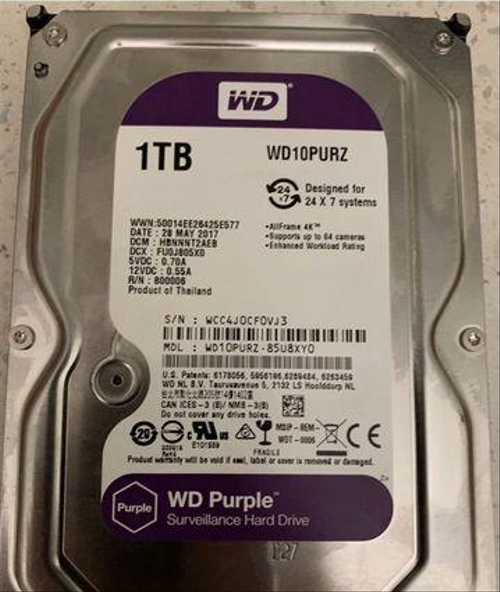 Wd purple wd10purz 1тб. Жесткий диск 1tb wd10purz. 10purz.