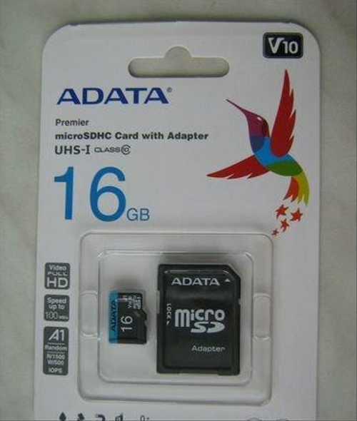 Карта памяти Adata 16GB microsdhc UHS-I U1 Class10