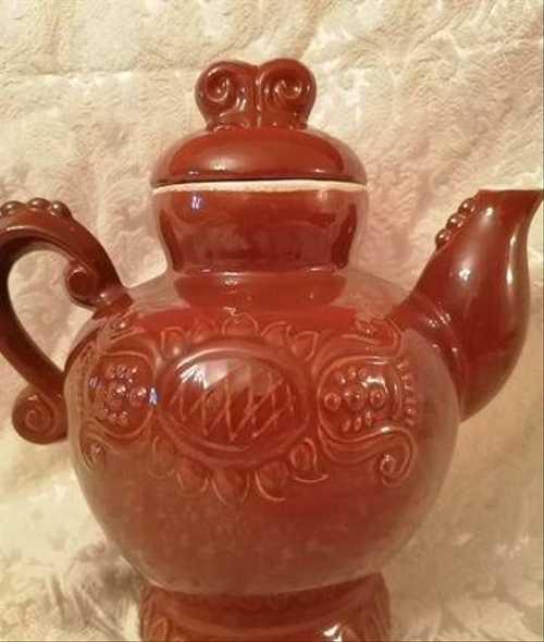 Чайник заварочный 3 литра СССР обливная керамика