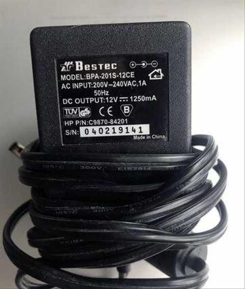 Блок питания Bestec BPA-201S-12CE, 12V 1.25A