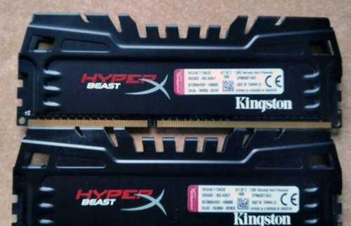 Kingston hyperx beast ddr3 2400mhz 16Гб (8Гбx2)