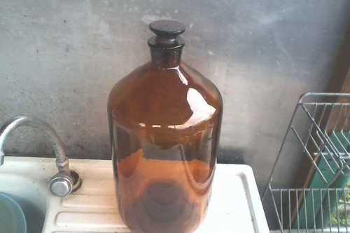 Бутыль стеклянная 5 литров аптекарская коричневая