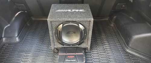 Сабвуфер Alpine SBE 1044BR и Усилитель Pioneer GM