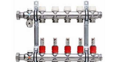 Коллектор 1" парный на 5 выходов иадаптеров на