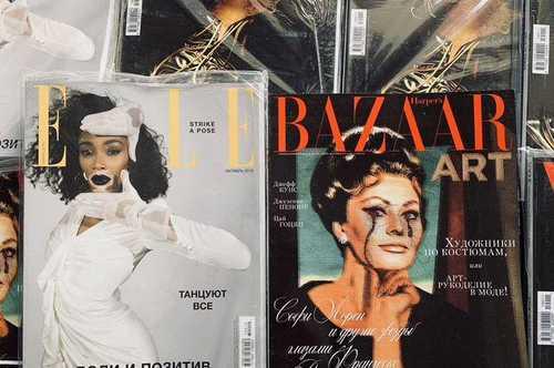 Редкие журналы Elle и Bazaar ART