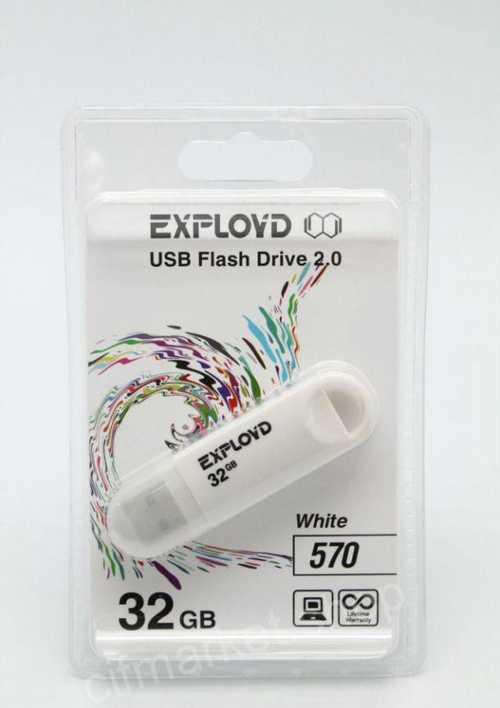 Usb флешка 32GB Exploid 570 белая