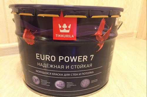 Евро повер 7. Краска Tikkurila Euro Power-7. Euro Power 7 краска база с 9 литров. Tikkurila Euro Power 7 g487. Тиккурила евро повер 9 литров.