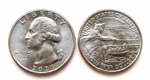 Монета 25 центов, квотер 2021 год США