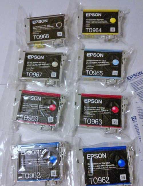 Картриджи Epson T0961 - 68 новые 8шт