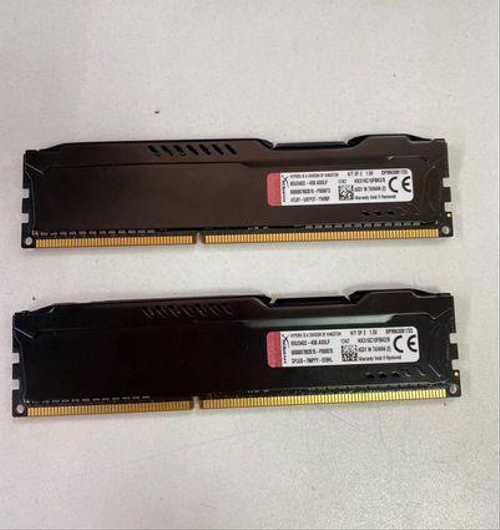 Память бу Kingston HyperX kit 8 gb hx316c10fbk2/8