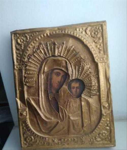 Икона Казанская пресвятой Богородицы в окладе