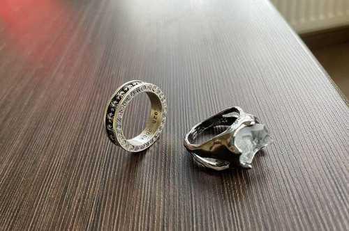 Серебро кольцо Chrome Hearts + каольцо с камнем