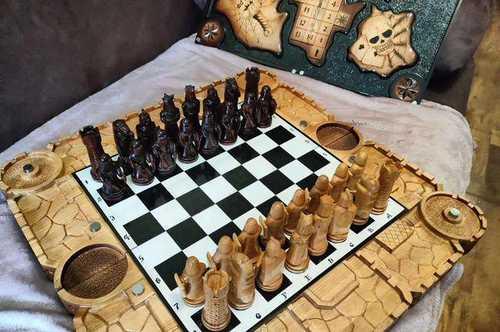 Шахматы-нарды шашки ручной работы