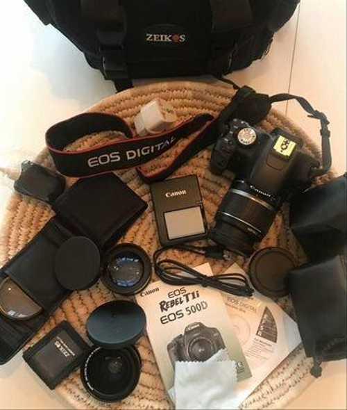 Canon 500D kit 18-55, супернабор + карта памяти