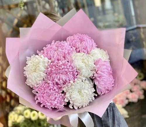 Цветы хризантемы крымские букет