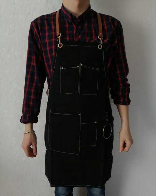 Фартук для барменов, бариста. Цвет: черный