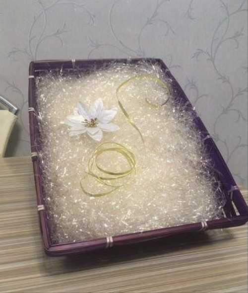 Коробка подарочная плетеная корзинка