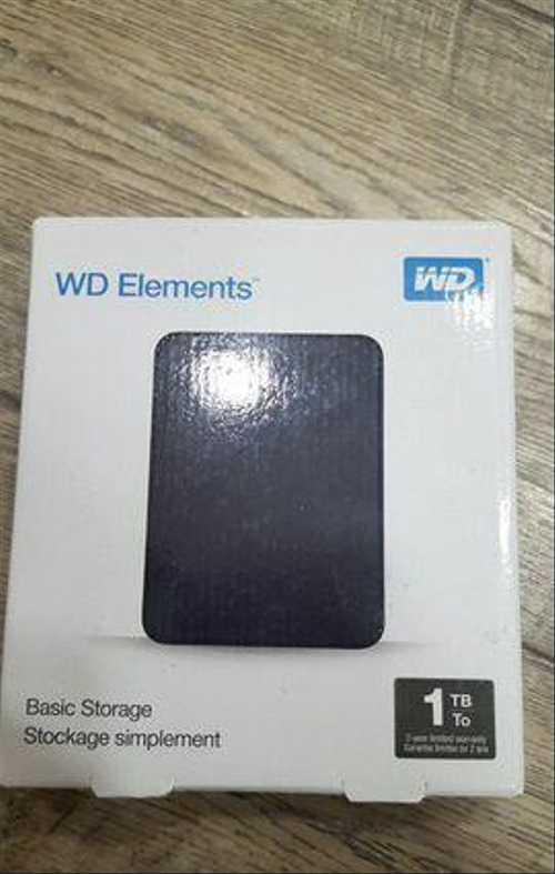 Внешний диск WD Elements, USB 3.0, 1Тб новый