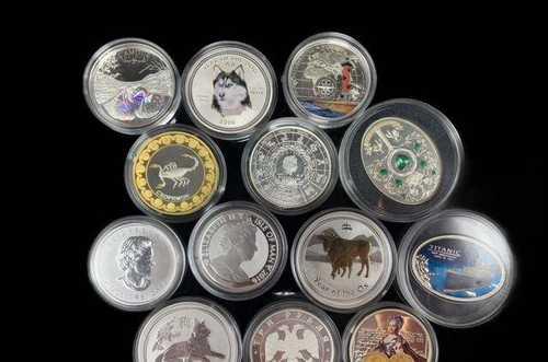 Серебряные монеты ниуэ острова кука малави камерун