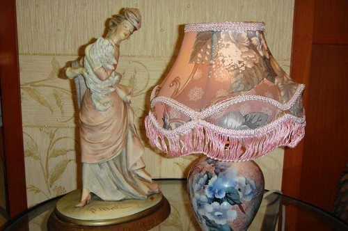СССР лампа настольная малышка абажур керамика нов