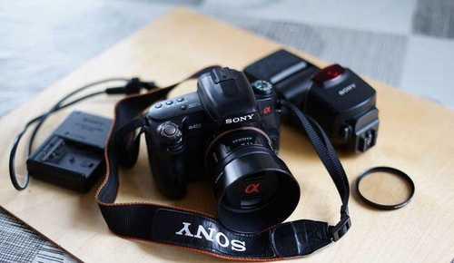 Фотоаппарат Sony dslr-a450 + обьектив 50 mm 1.4