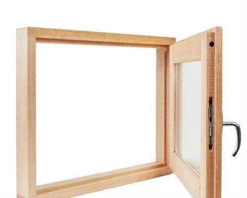 Окно деревянное для бани "Дыши лесом" 70х70