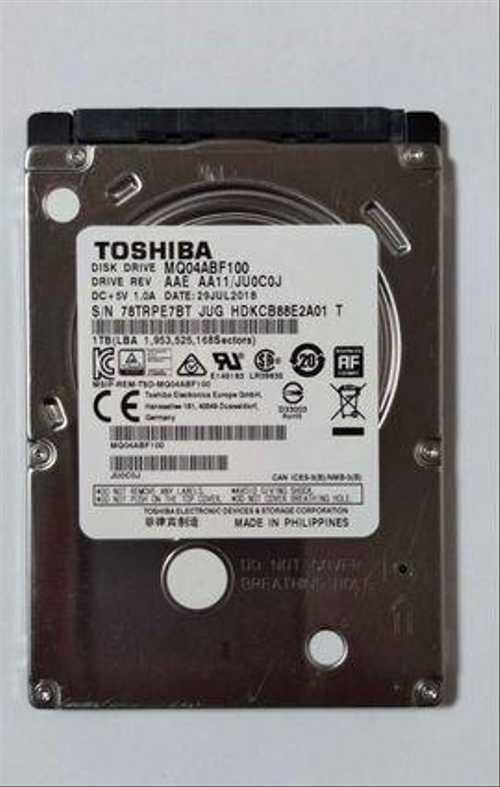 Жёсткий диск HDD 2.5 Toshiba 1000 GB