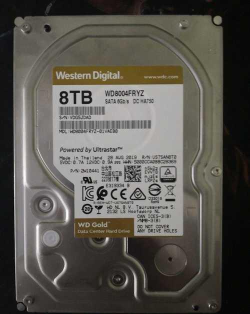 Жесткий диск WD gold 8TB