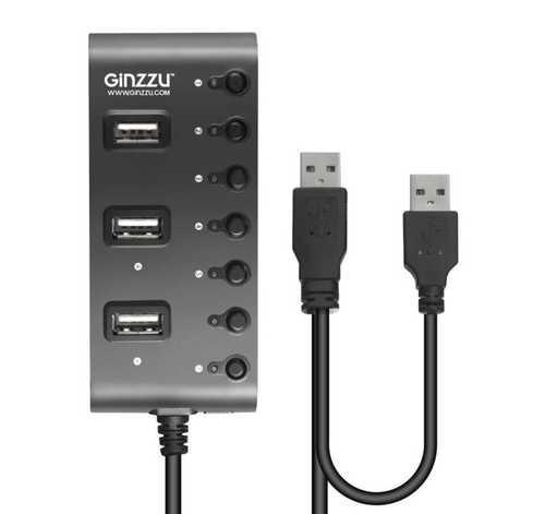 Разветвитель USB 2.0 Ginzzu GR-487UAB